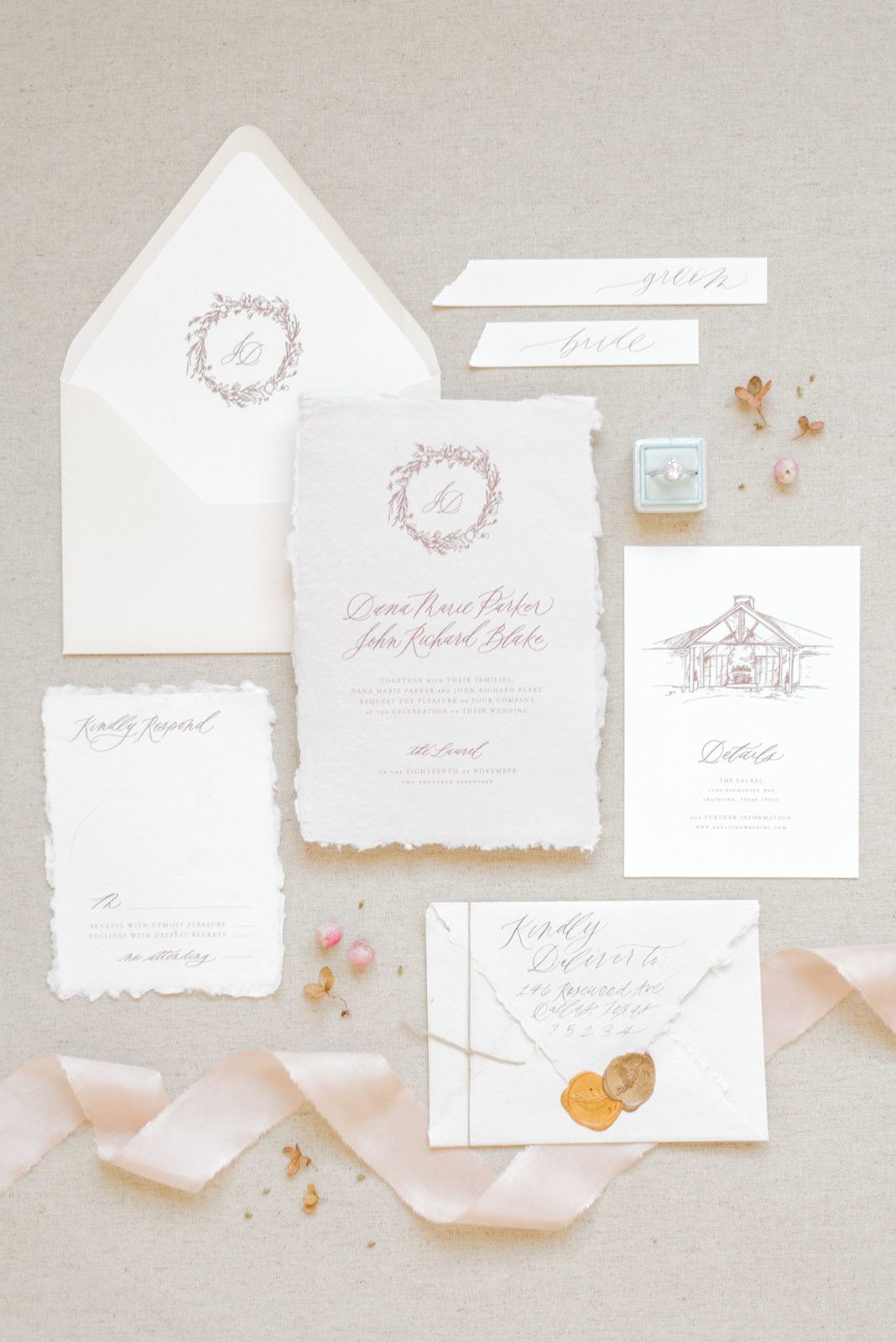 Custom Wedding Stationery Design // Soft Romance at The Laurel