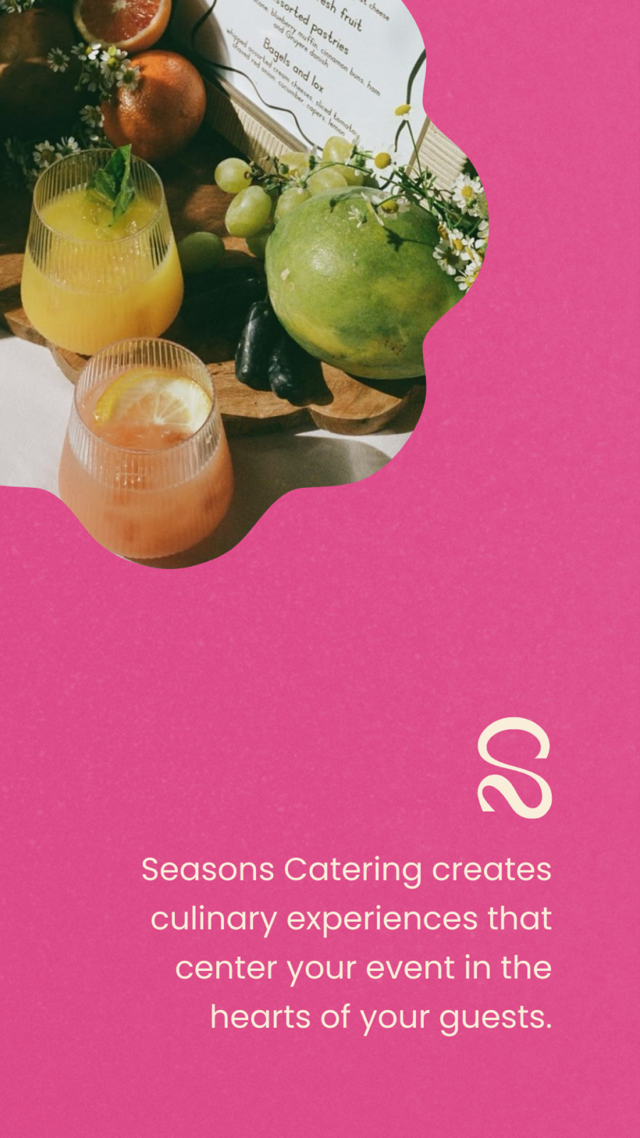 Vibrant Brand Design and Bold Color Palette for Seasons Catering