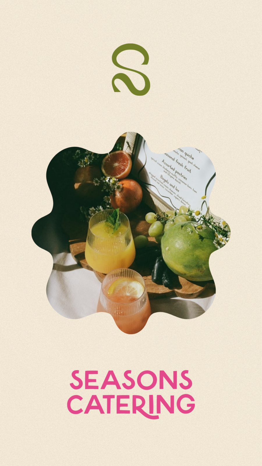 Vibrant Brand Design and Bold Color Palette for Seasons Catering